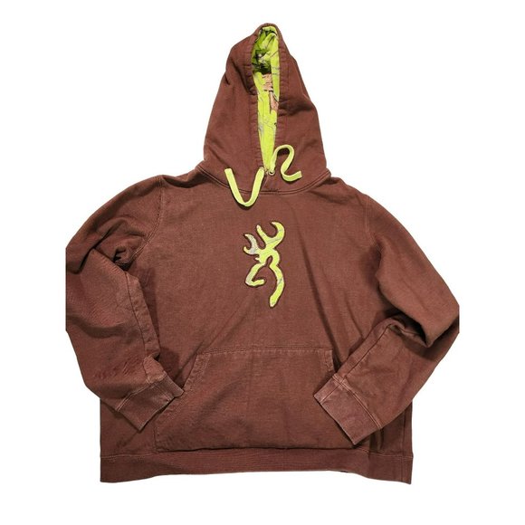 Browning | Tops | Womens Browning Pullover Hoodie Sweatshirt Brown ...